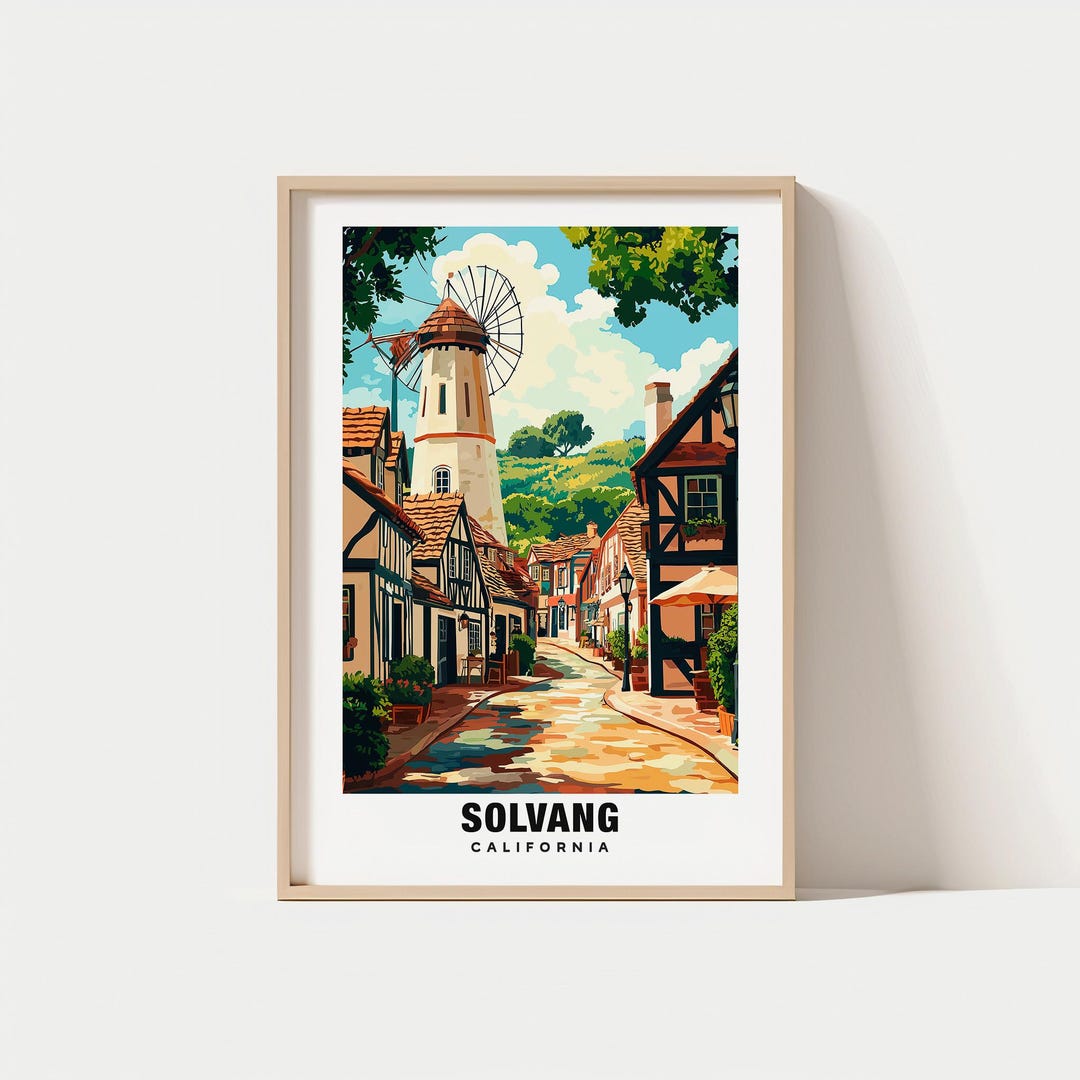 Solvang Print - California Poster, Solvang Views, Solvang Landmarks ...