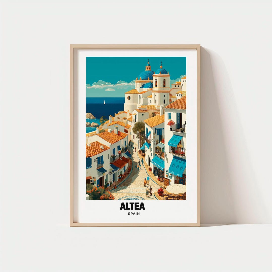 Altea Print - Spain Poster, Altea Views, Coastal Charm, Historic Scene ...