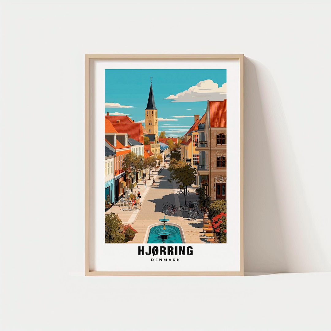 Hjørring Print – Denmark Poster, Town Views, Travel Art, Northern Charm ...