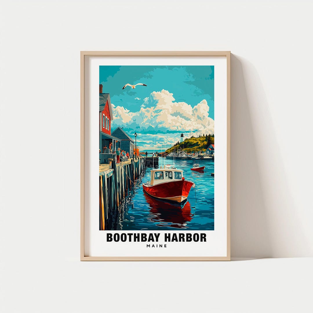Boothbay Harbor Print - Maine Poster, Boothbay Harbor Views, Boothbay ...