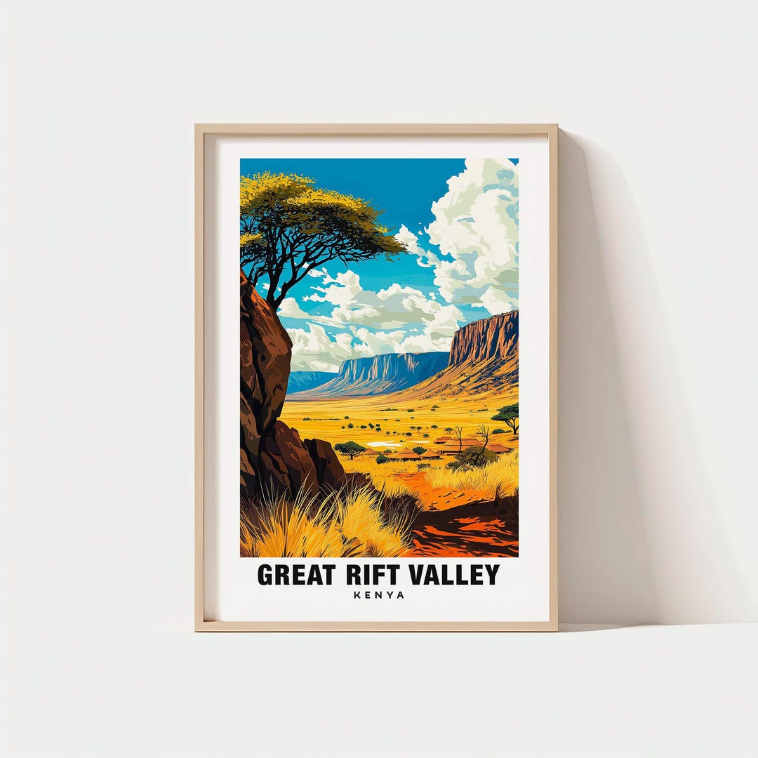 Great Rift Valley Print - Kenya Poster, Great Rift Valley Views, Great ...