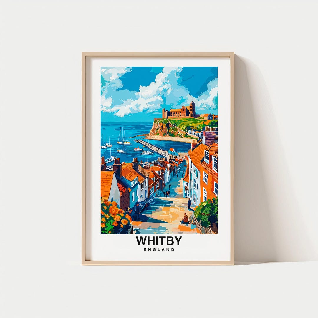 Whitby Poster, England - England Print, Whitby Travel Gift, Whitby Gift ...