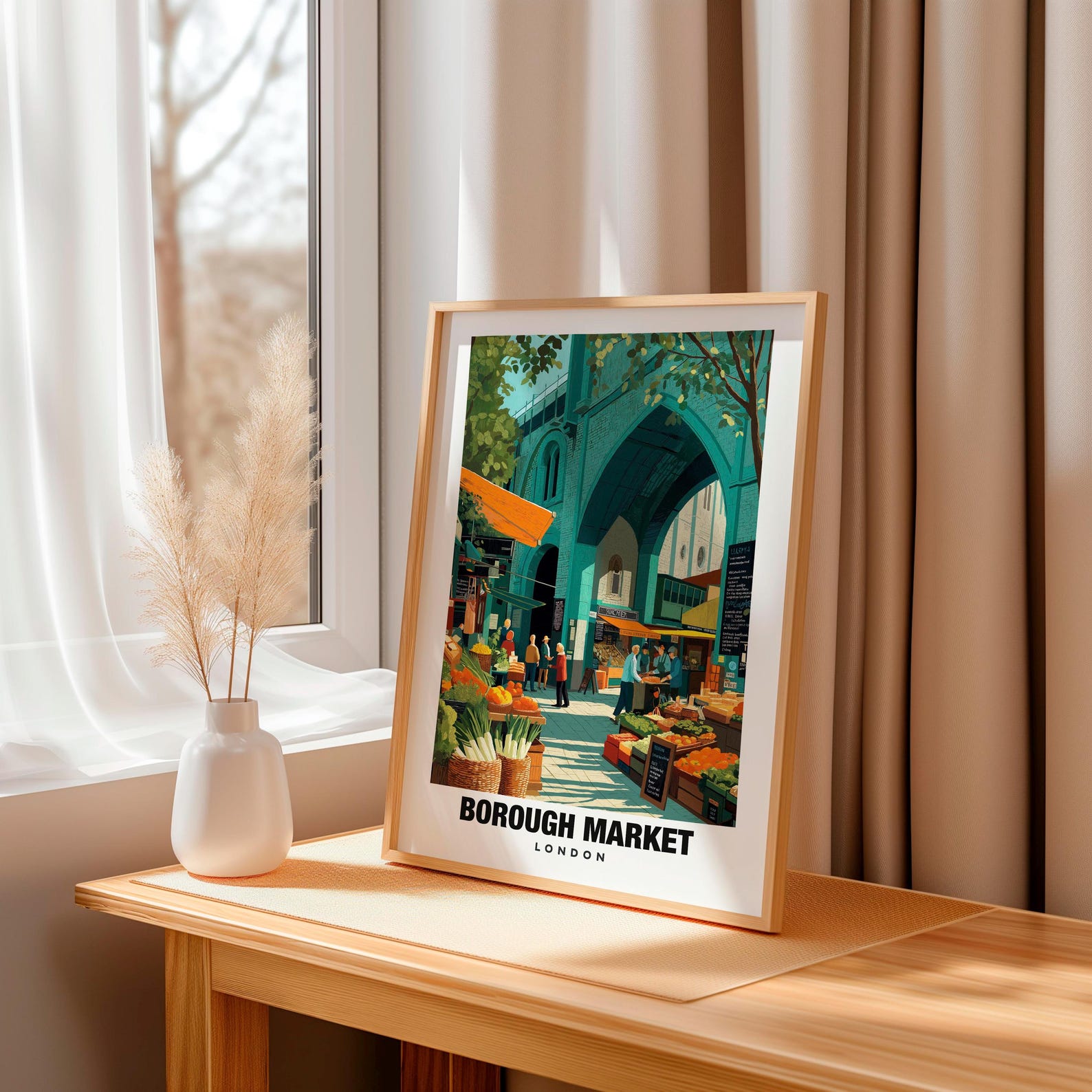 London Borough Market Print, Colorful Food Stalls (travel Wall Art) - Etsy