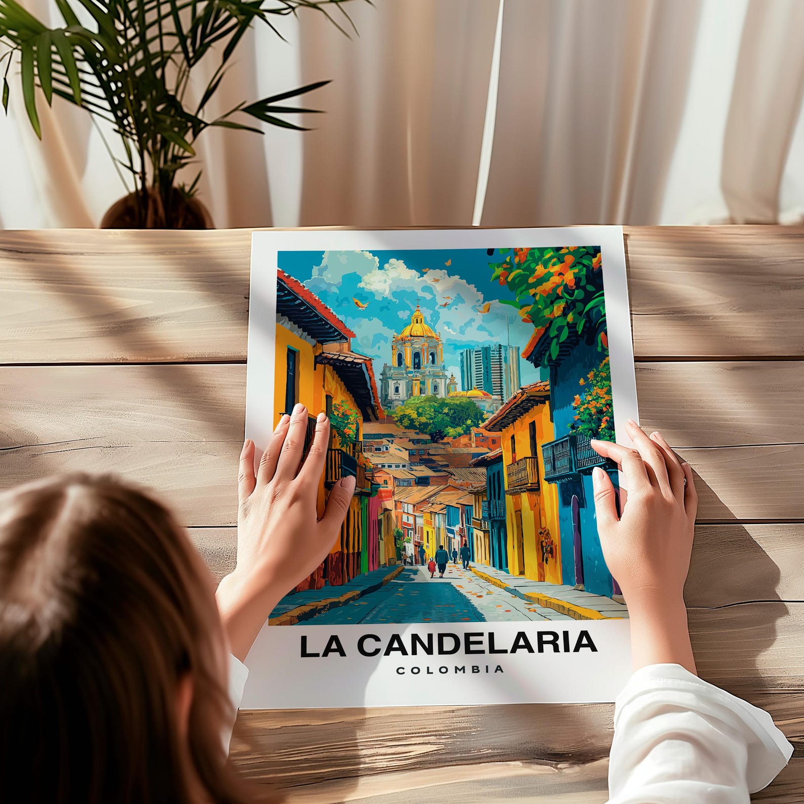 La Candelaria Historic District Travel Print Wall Art, Bogotá ...