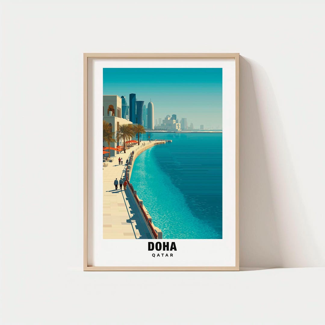 Doha Print - Qatar Poster, Doha Views, Doha Skyline, Doha City, Qatar ...