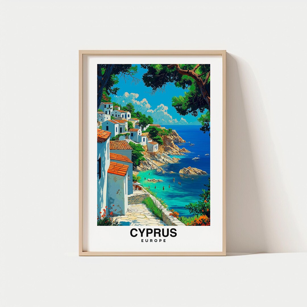 Cyprus Print - Island Poster, Travel Wall Art, Coastal Print ...