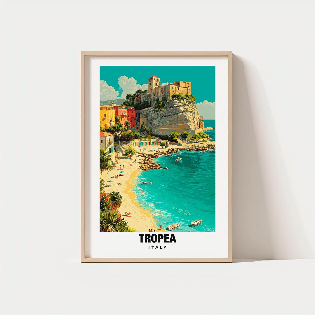 Tropea Print - Italy Poster, Tropea Views, Tropea Art, Coastal Charm ...