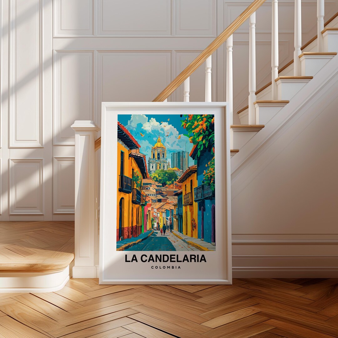 La Candelaria Historic District Travel Print Wall Art, Bogotá Colombia ...