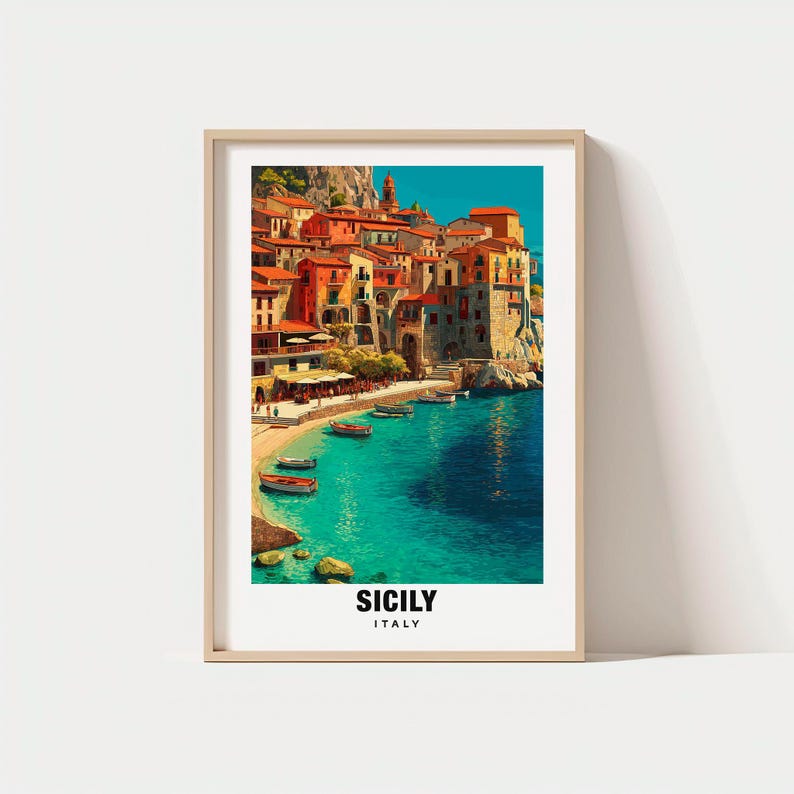 Sicily Travel Print, Italy Travel Poster - Sicily Travel Gift ...