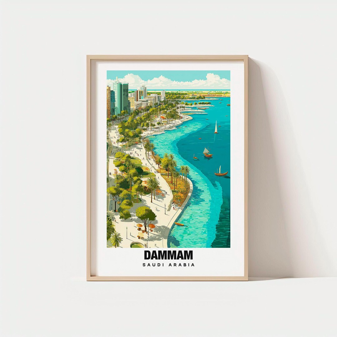 Dammam Art Print: Coastal City Scene (digital Download) - Etsy