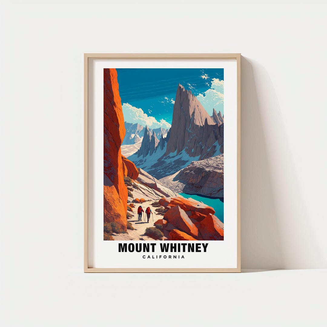 Mount Whitney Print – USA Poster, Travel Art, Mountain Scene, Peak ...