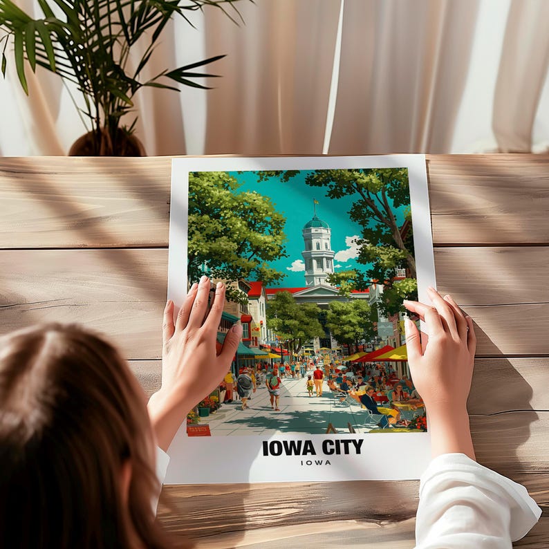Iowa City Poster: Historic Downtown - Cultural and Scenic Art - Etsy