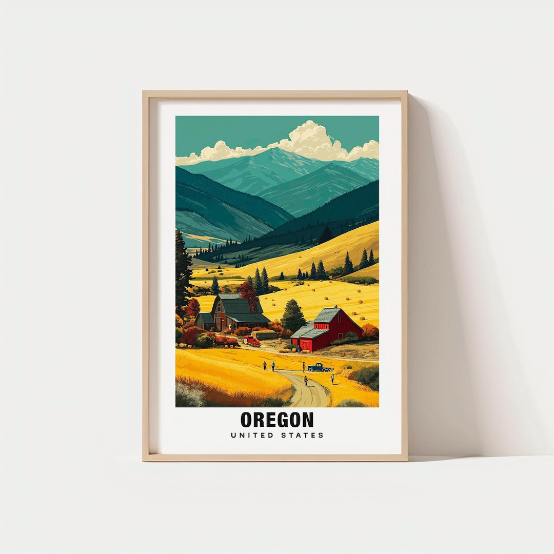 Oregon Print - USA Poster, Oregon Views, Oregon Art, Pacific Northwest ...