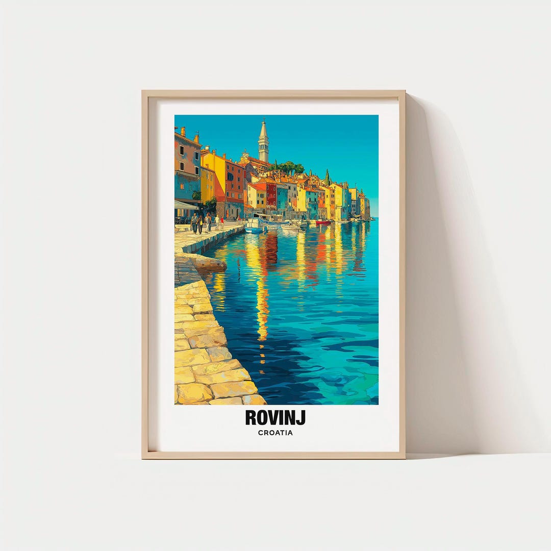 Rovinj Croatia Print – Coastal Cityscape Travel Poster - Etsy