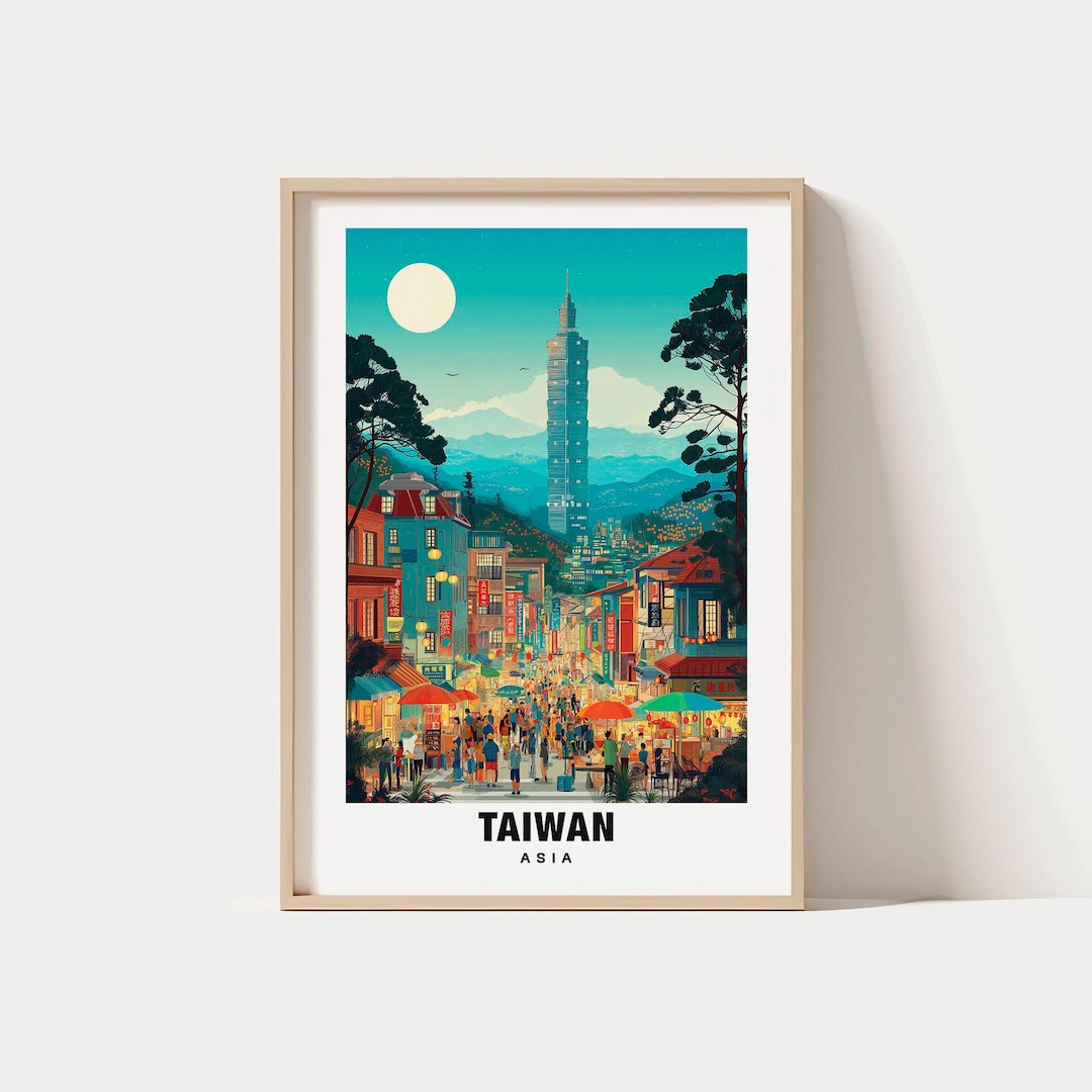 Taiwan Poster - Coastal Views and Taipei Skyline Art - Etsy