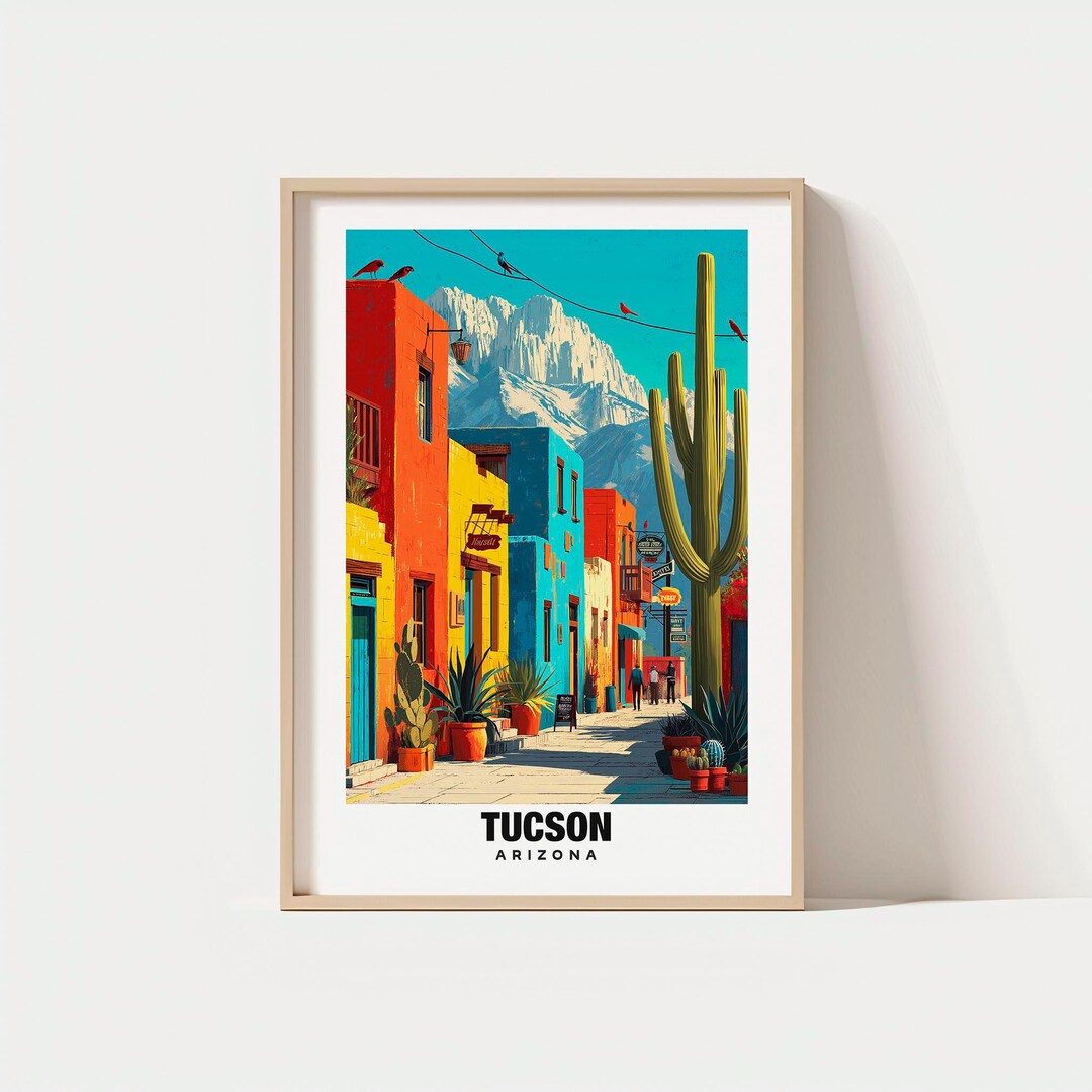 Tucson Print - Arizona Poster, Travel Wall Art, Cityscape Print, Scenic ...