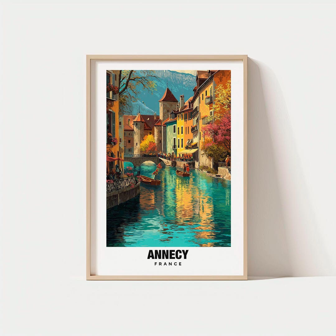 Annecy Print - France Poster, Annecy Views, Annecy Lake, Annecy Town ...