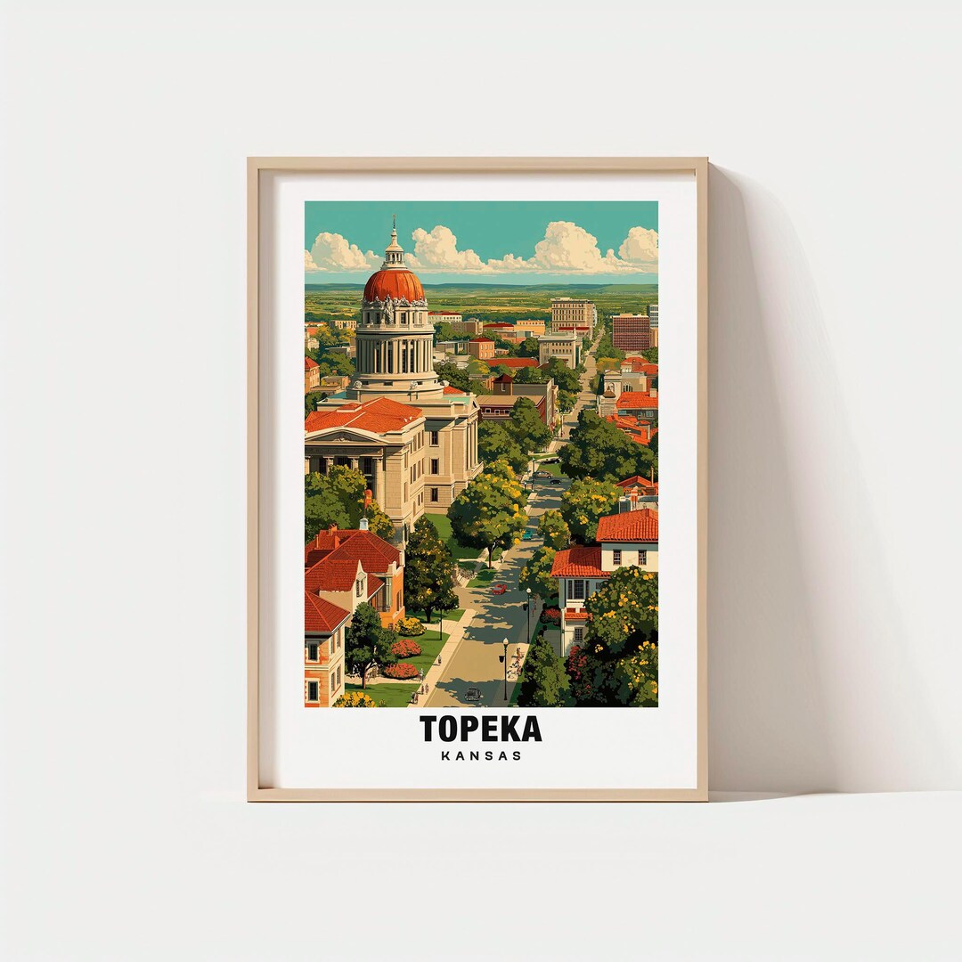 Topeka Print – USA Poster, Travel Art, Urban Scene, Historic Views ...