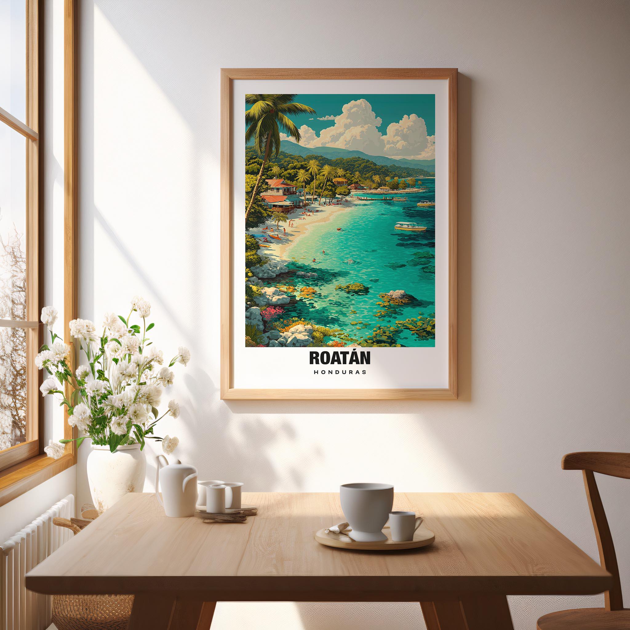 Roatán Travel Poster: Caribbean Island Views, Tropical Scenery - Etsy