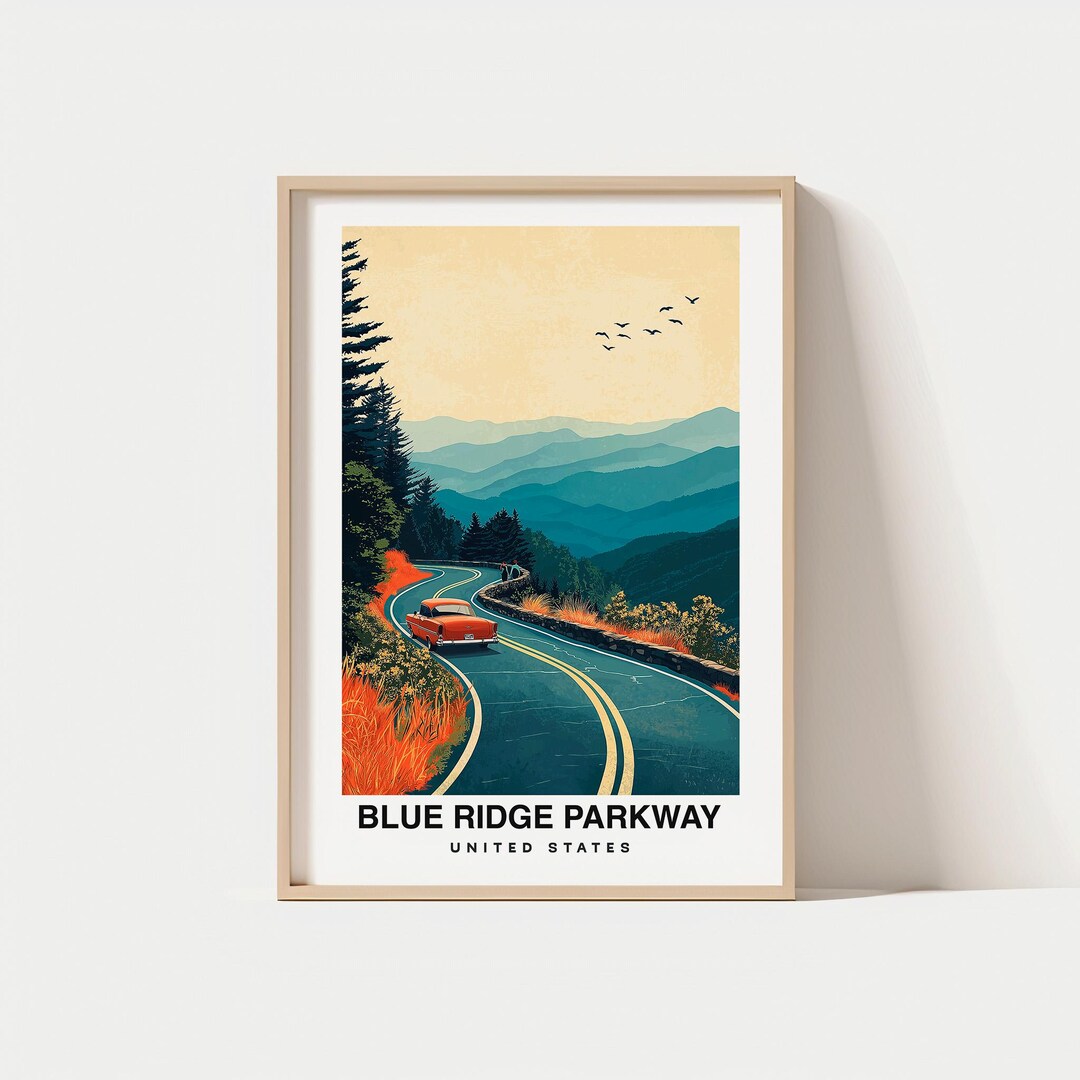 Blue Ridge Parkway Poster, USA - USA Print, Blue Ridge Parkway Travel ...
