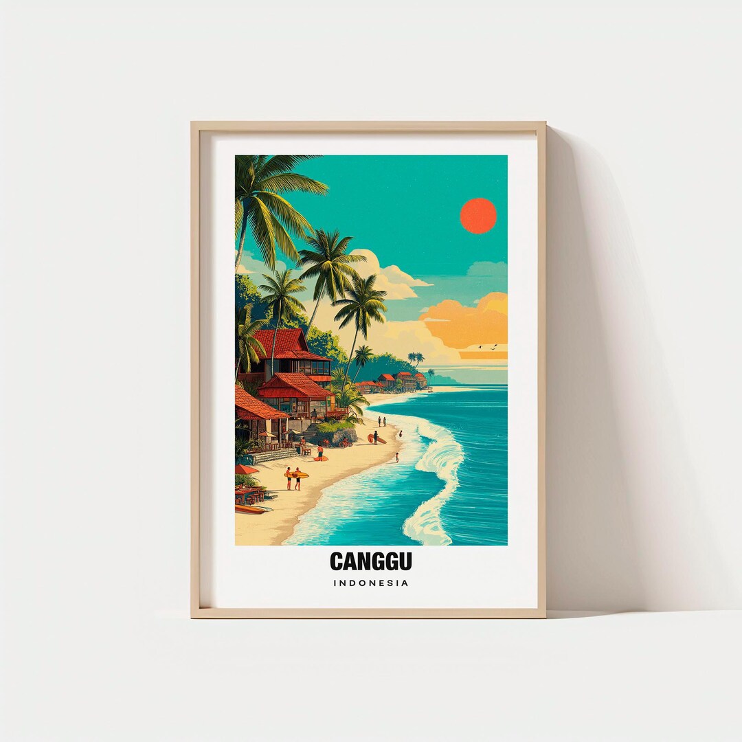 Canggu Print - Indonesia Poster, Canggu Views, Bali Charm, Coastal ...