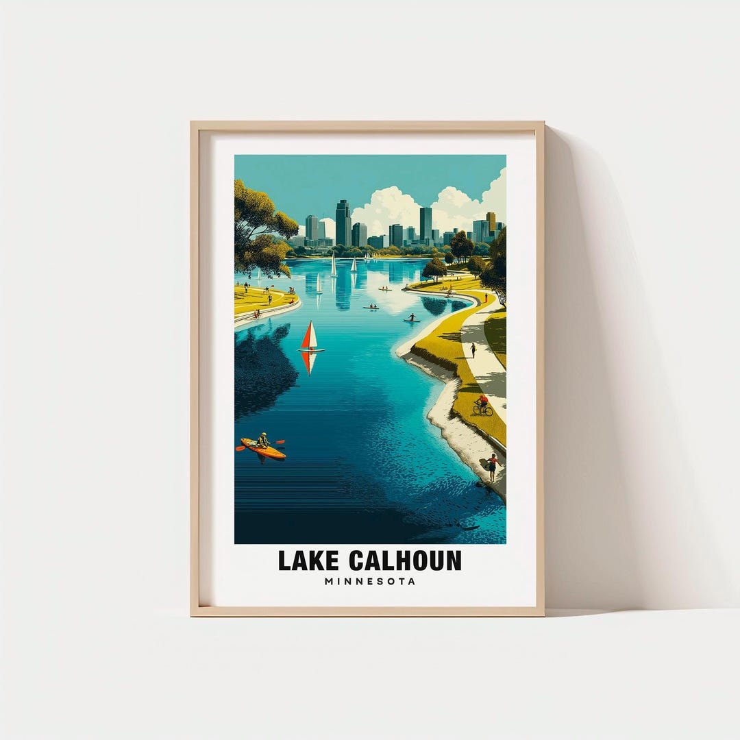 Lake Calhoun Travel Poster: Scenic Nature Escape (digital Print) - Etsy