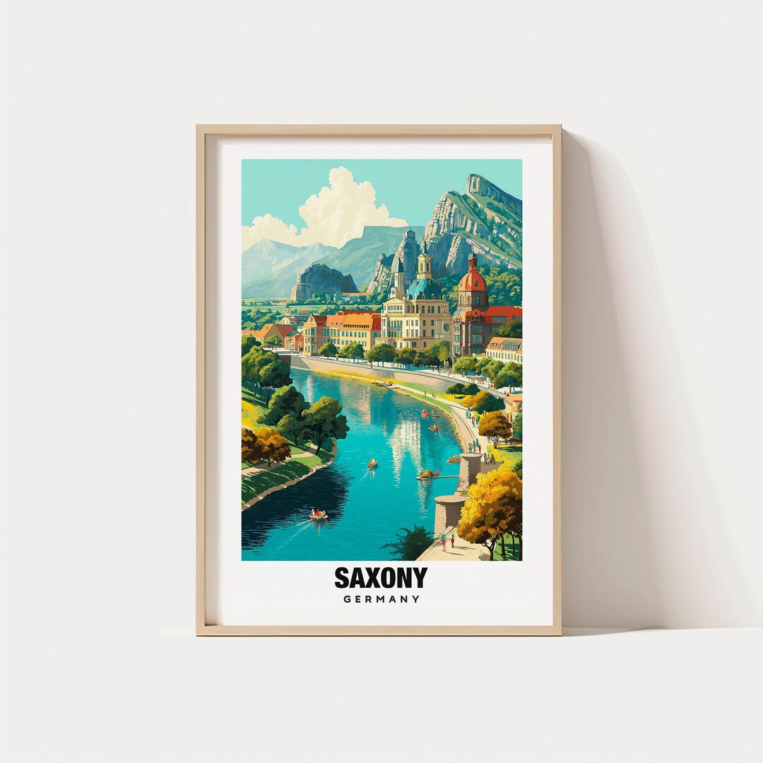 Saxony Art Print: Travel Poster of German Scenery (multiple Sizes) - Etsy