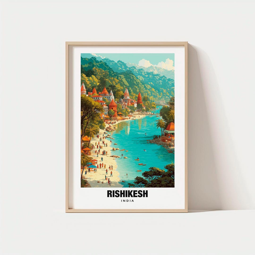 Rishikesh Print - India Poster, Rishikesh Views, Himalayan Charm ...