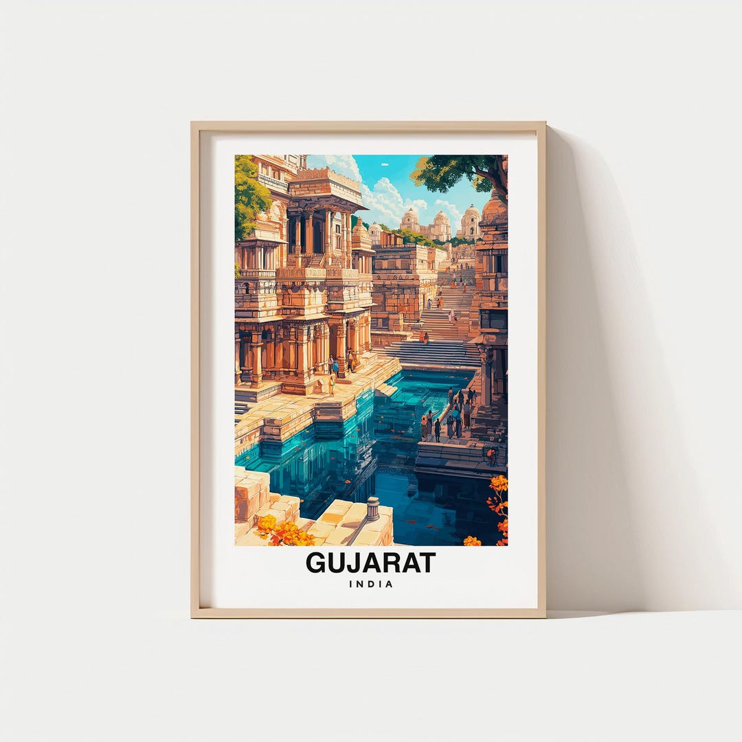 Gujarat City Print, Gujarat Travel Poster, India Travel Gift, Gujarat ...