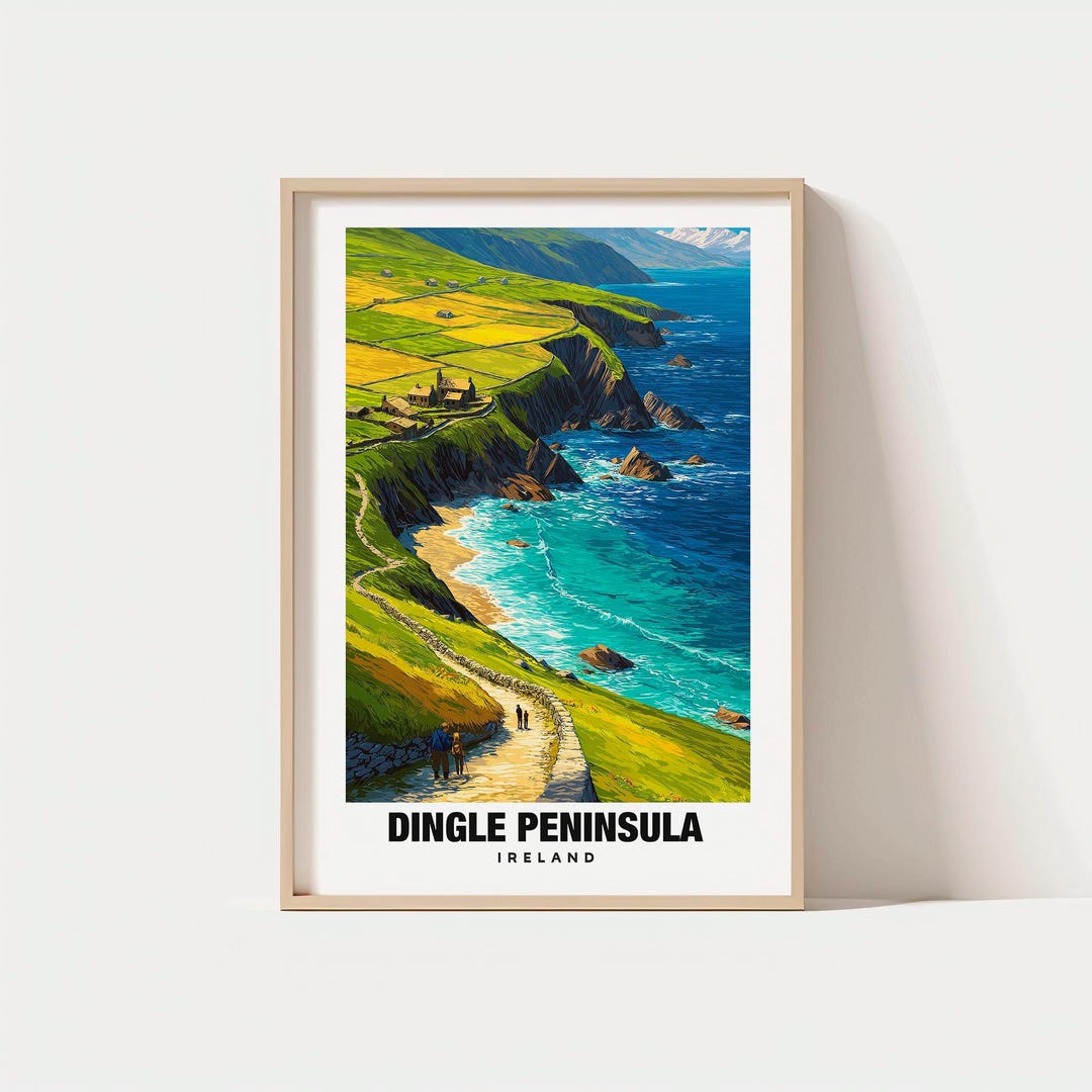 Dingle Peninsula Poster: Coastal Landscape - Ireland Travel Art - Etsy