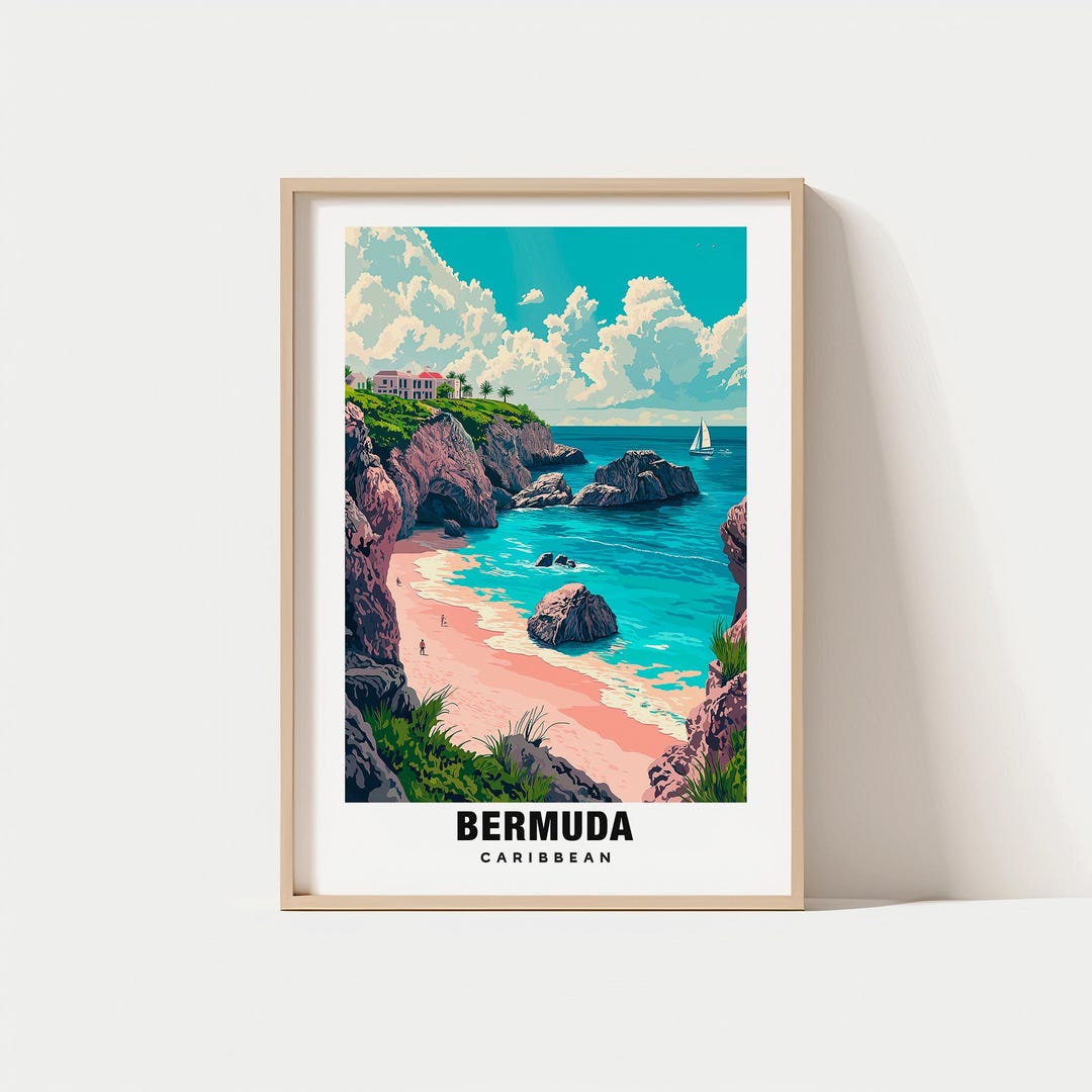 Bermuda Travel Print, Bermuda - North Atlantic Travel Gift, Printable ...