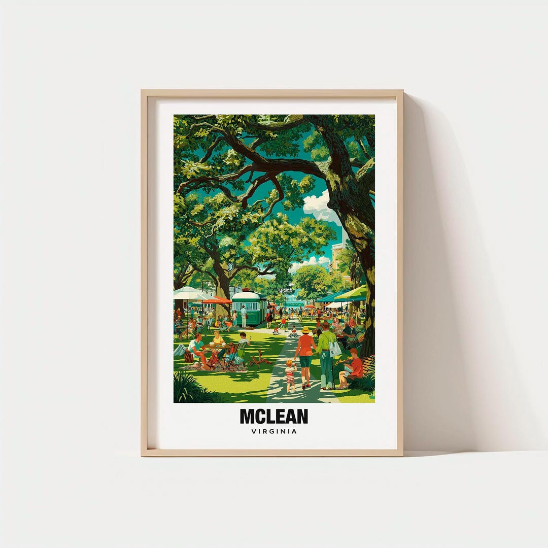 Mclean Travel Poster: Scenic Virginia Suburb With Potomac Views - Etsy