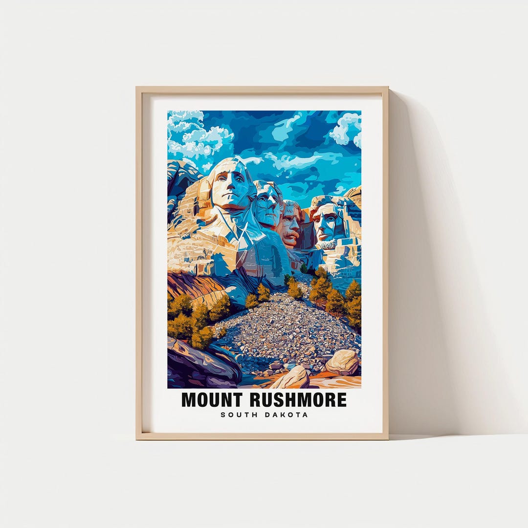 Mount Rushmore Print - South Dakota Poster, Mount Rushmore Views, Mount ...