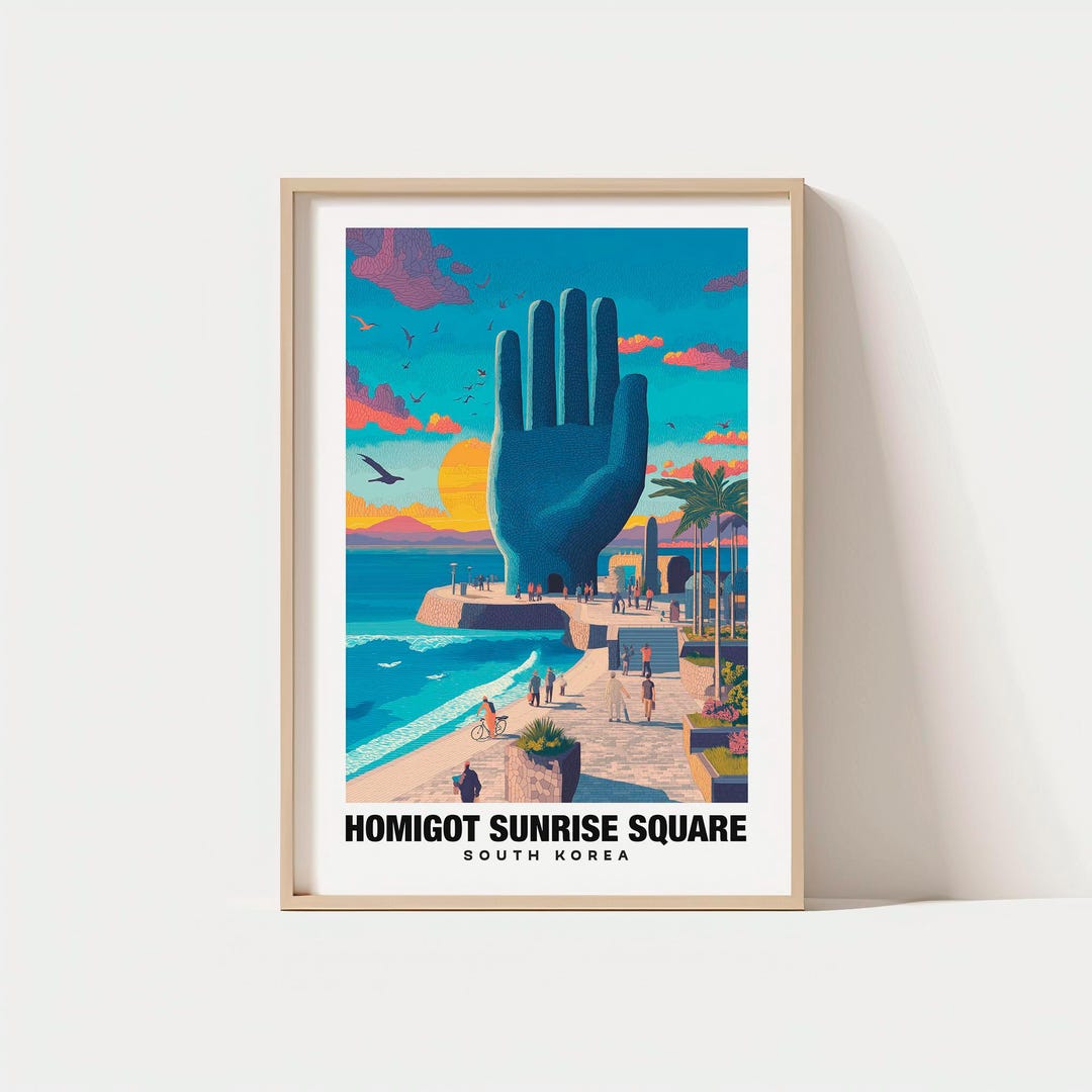 Homigot Sunrise Square Print - South Korea Poster, Travel Wall Art ...