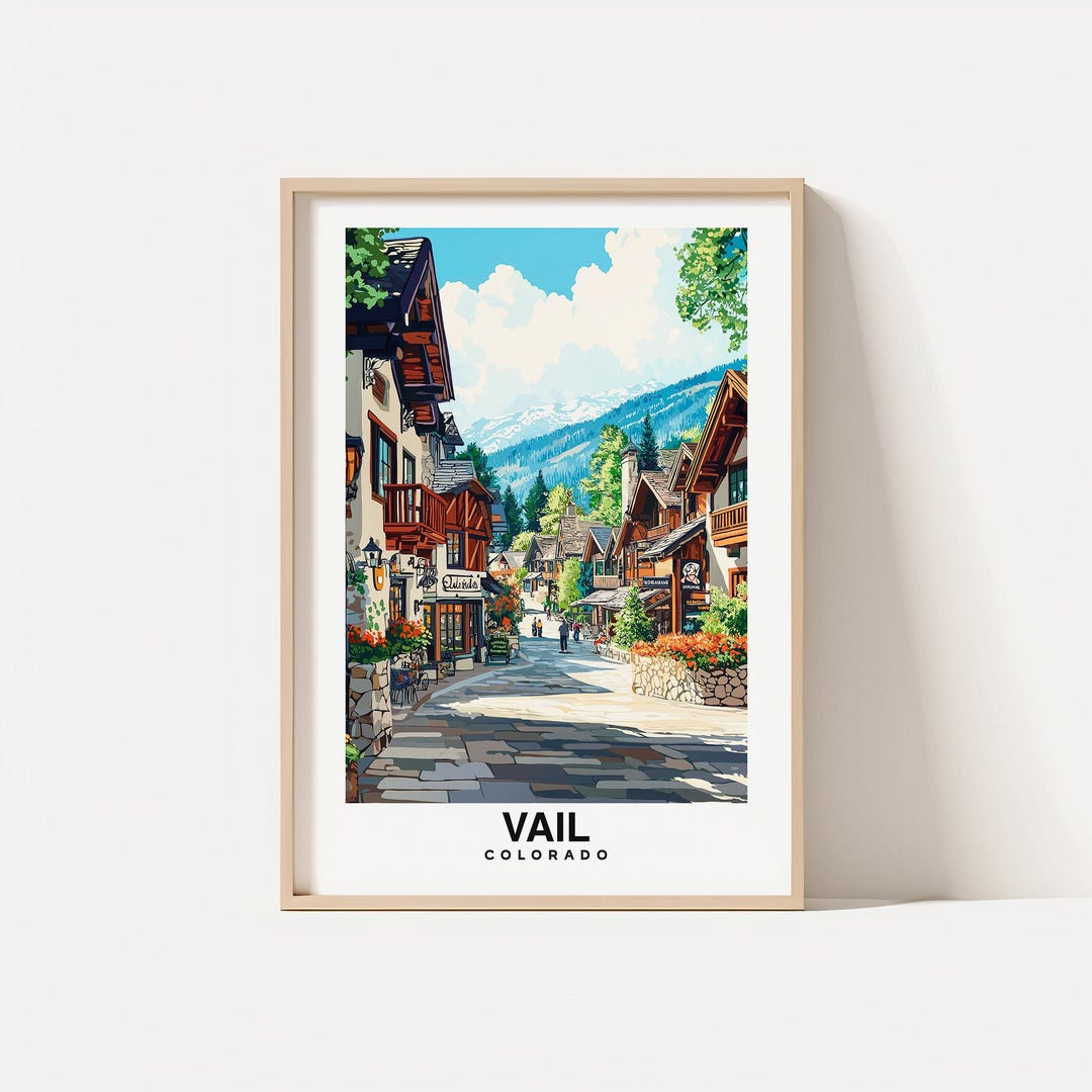 Vail Travel Print Wall Art, Vail - Colorado City Print, Vail Travel ...