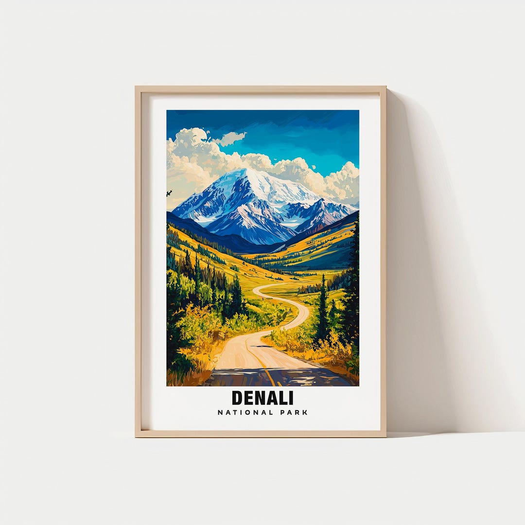 Denali Print - Alaska Poster, Denali Views, Denali Landmarks, Denali ...