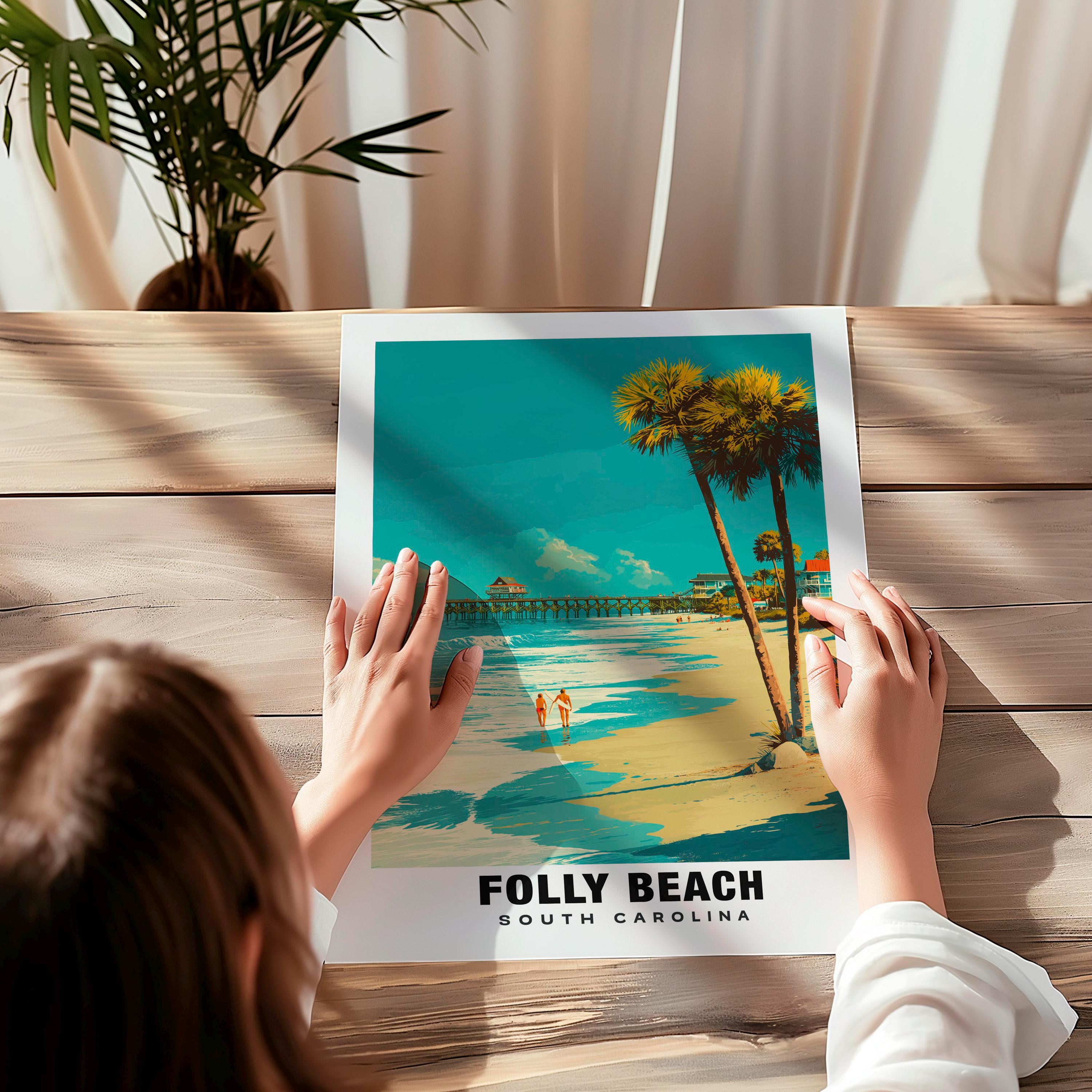 Folly Beach Print - South Carolina Poster, Folly Beach Views, Folly ...