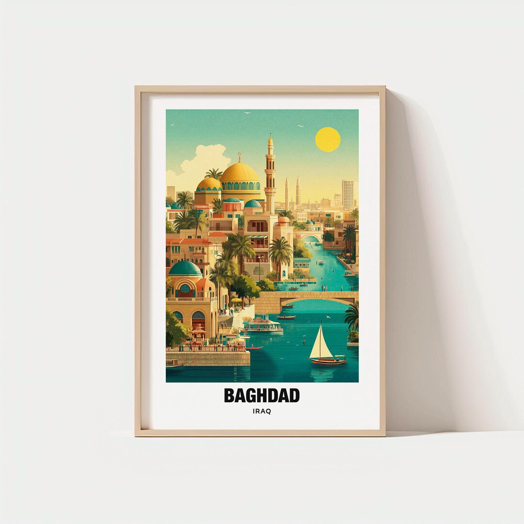 Baghdad City Poster - Historic Sights and Scenic River View - Etsy