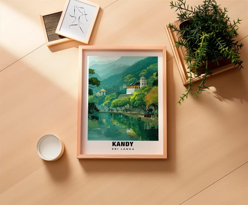 Kandy Travel Print - Scenic Lake and Temple of the Tooth Art - Etsy