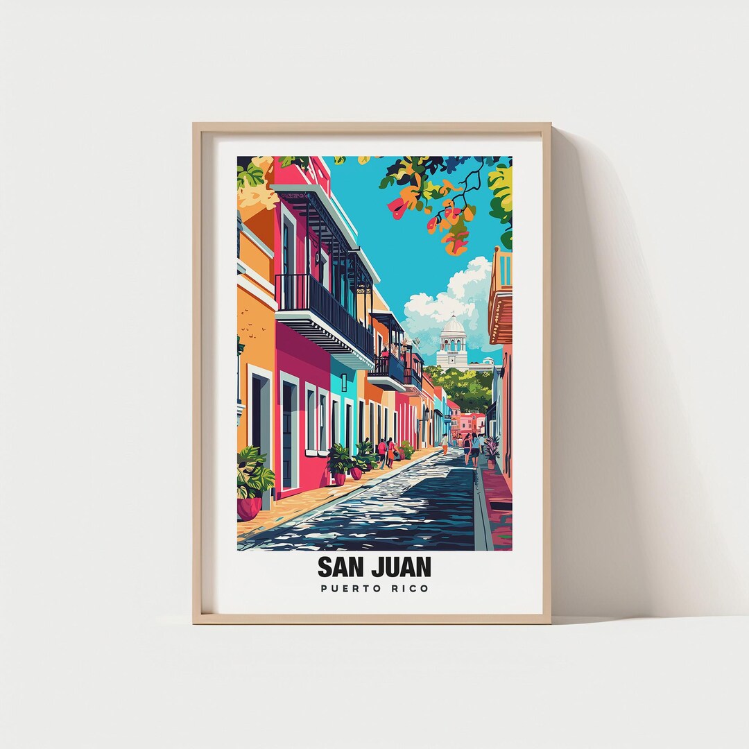 San Juan Travel Print Wall Art, San Juan - Puerto Rico City Print, San ...
