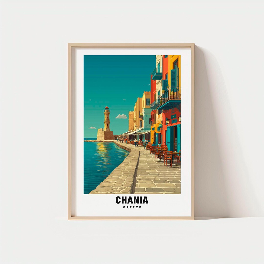 Chania Print – Greece Poster, Coastal Views, Travel Art, Venetian ...
