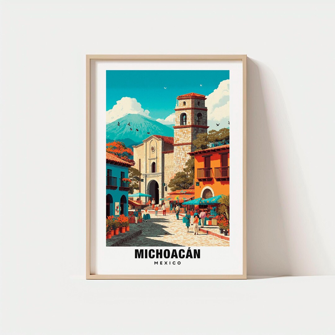 Michoacán Poster - Mexican Nature and Culture Artwork - Etsy