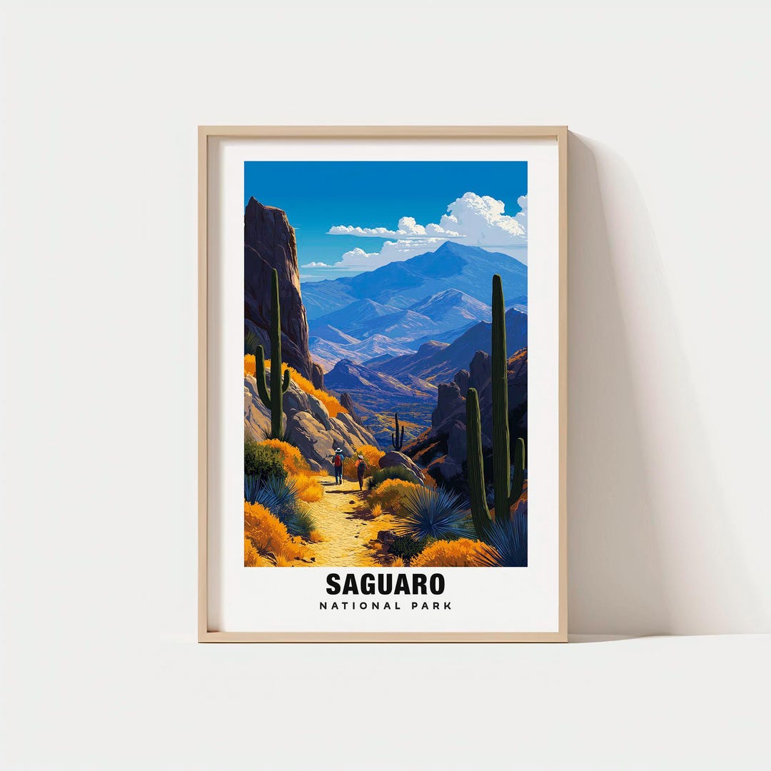 Saguaro Park Print - Arizona Poster, Saguaro Views, Saguaro Art ...