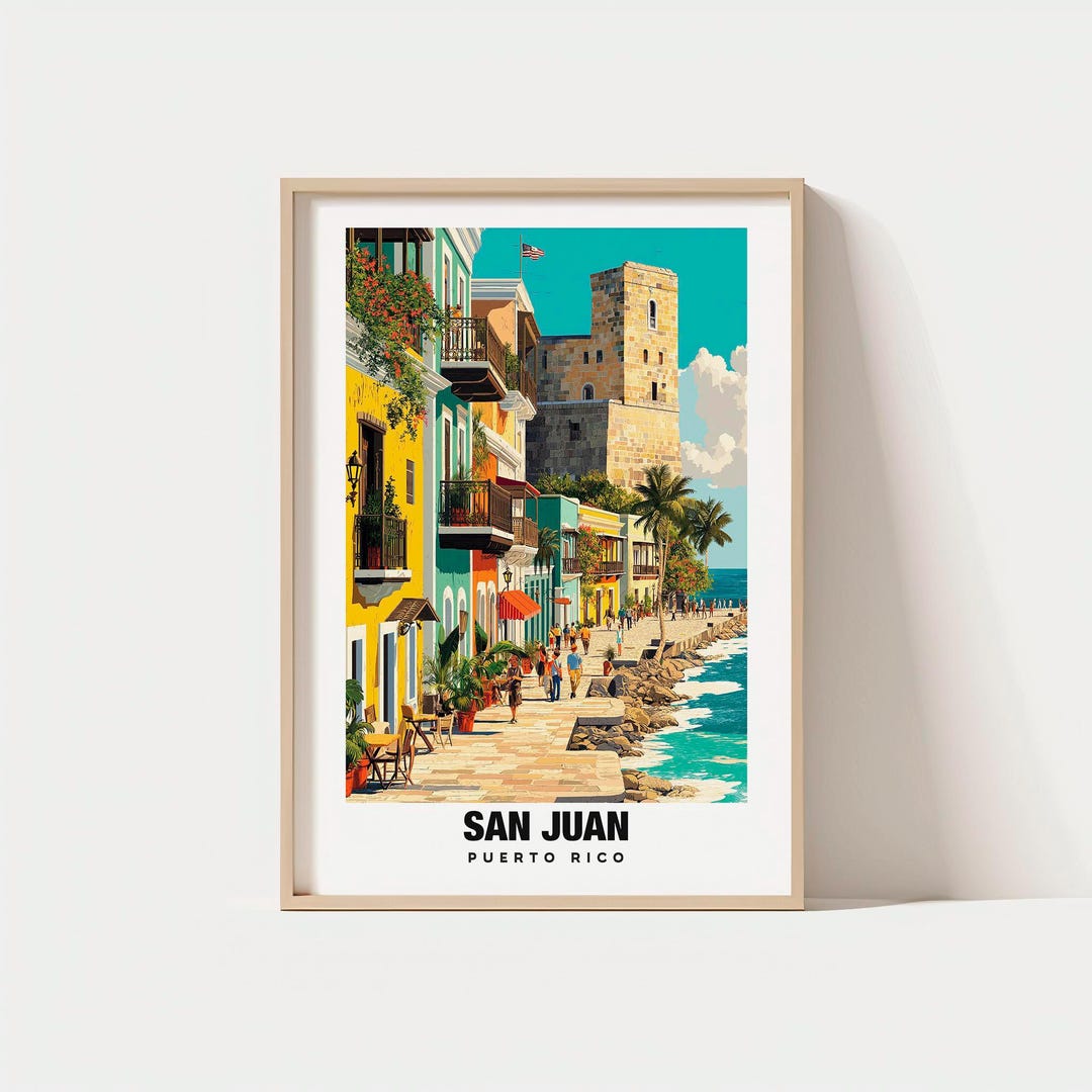 San Juan Travel Print Wall Art, San Juan - Puerto Rico City Print, San ...