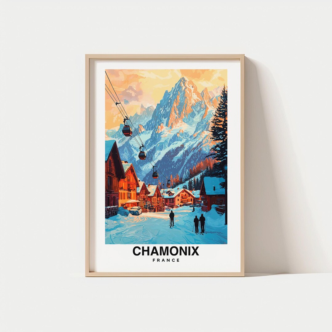 Chamonix Print - France Poster, Travel Wall Art, Mountain Print, Scenic ...