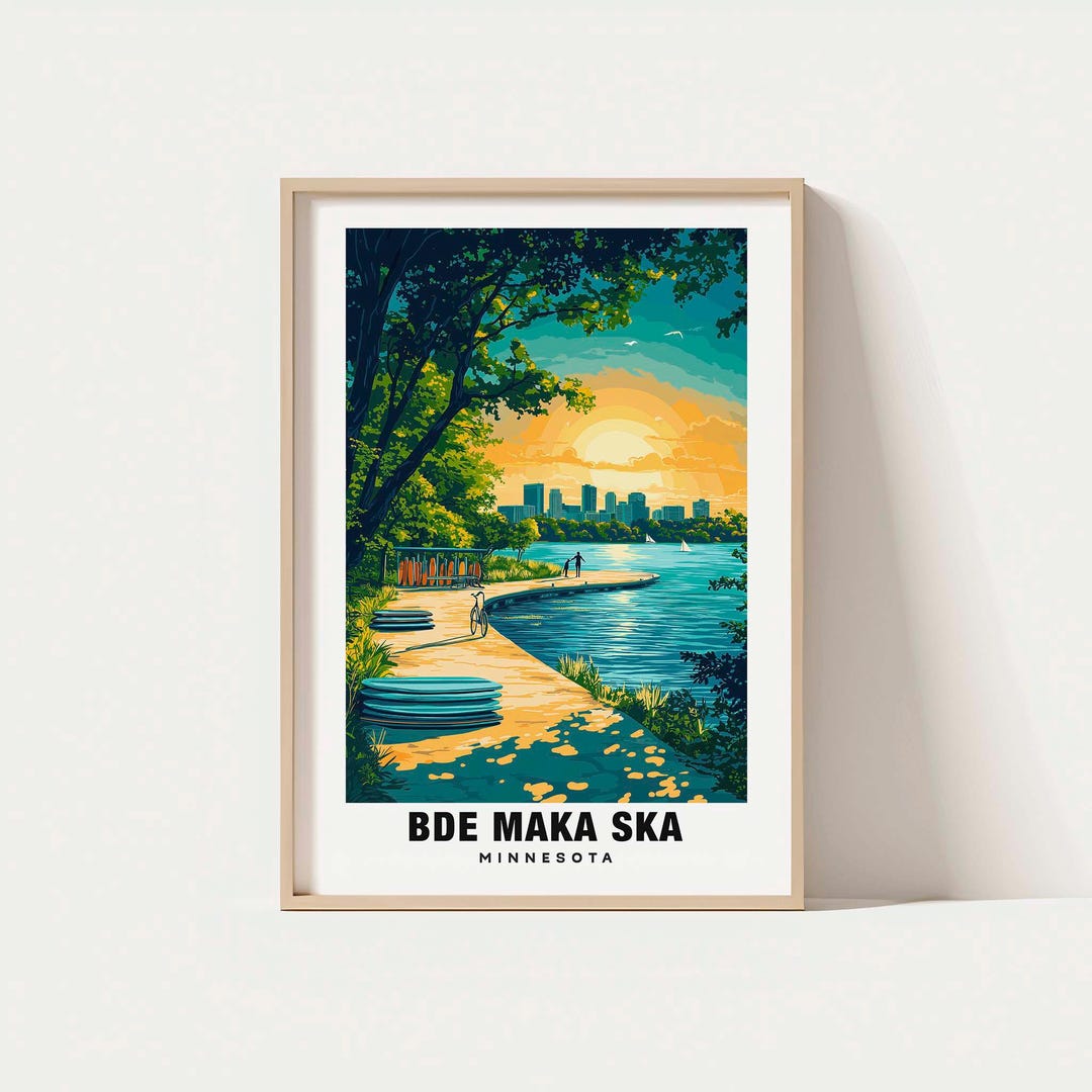 Bde Maka Ska Print – USA Poster, Travel Art, Lake Scene, Urban Views ...