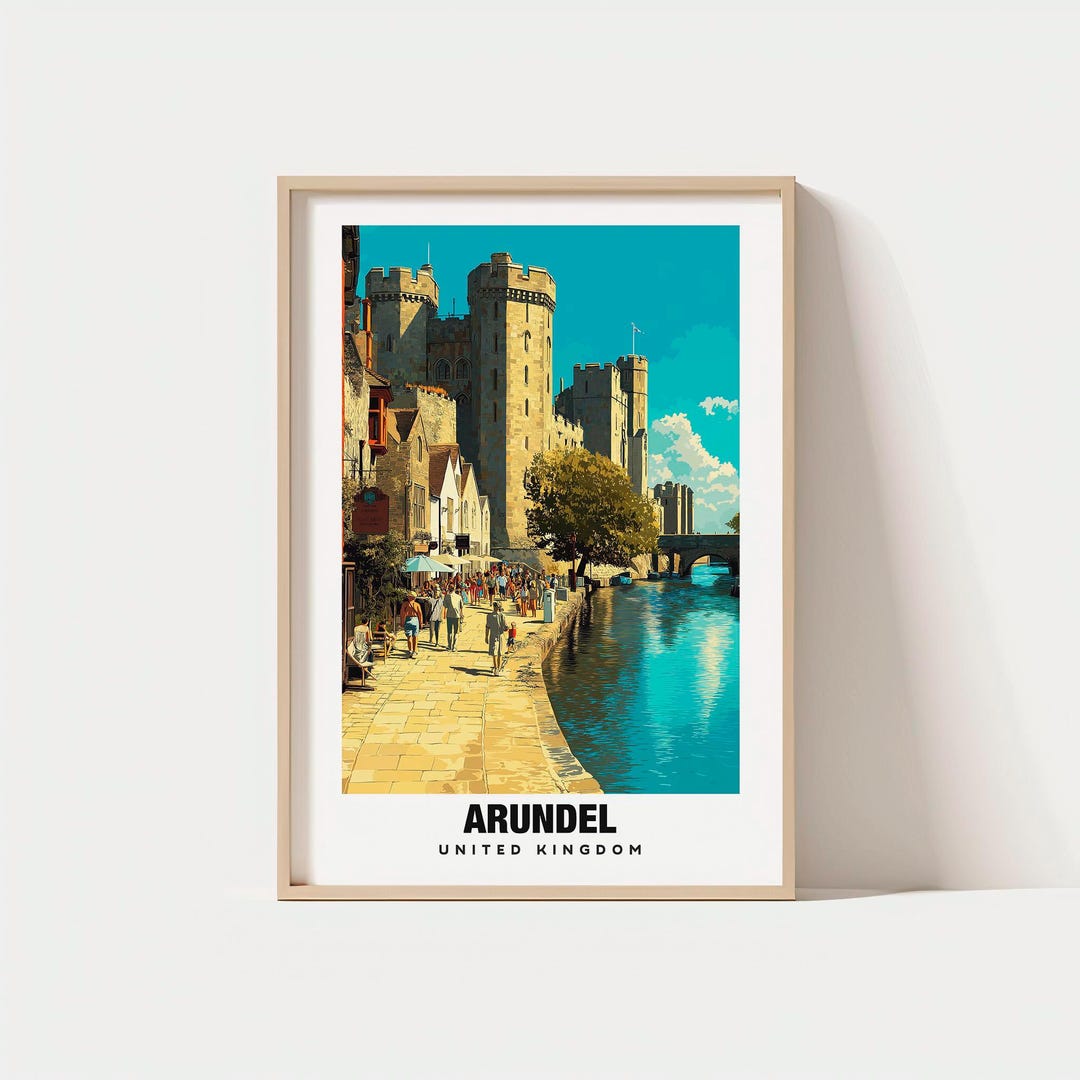 Arundel Print - England Poster, Travel Wall Art, Historic Print, Scenic ...