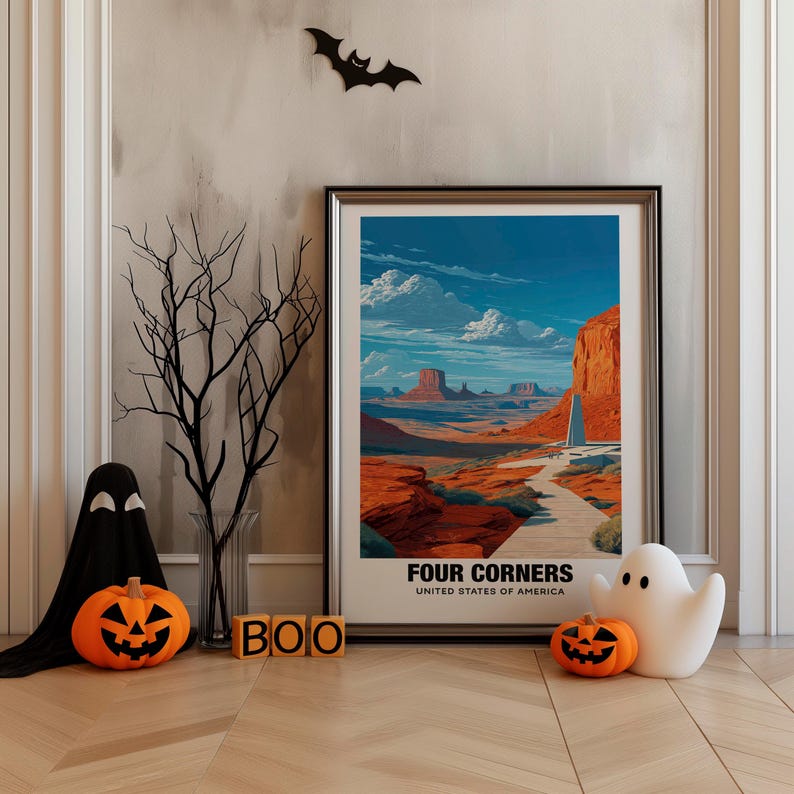 Four Corners Poster: Southwest Landmark and Desert Views (digital Print ...