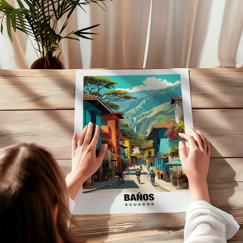 Baños Print - Ecuador Poster, Baños Views, Baños Art, Mountain Charm ...
