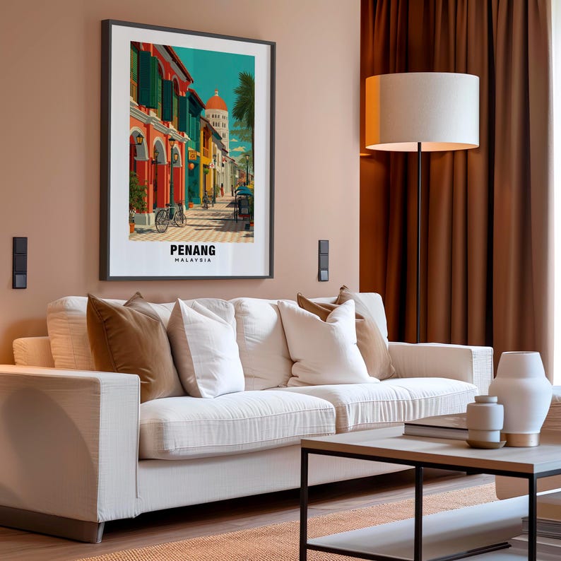 Penang Print - Malaysia Poster, Penang Views, Penang Beaches, Penang ...
